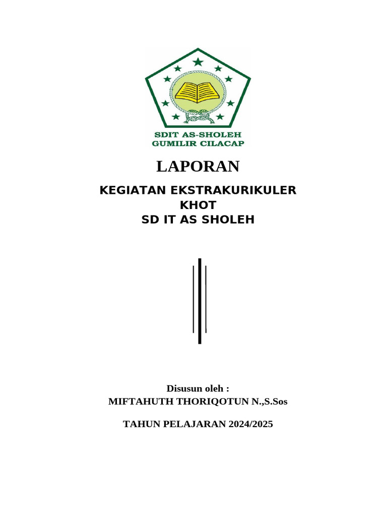 Lap. Kegiatan Ekskul Khot 24 25 | PDF