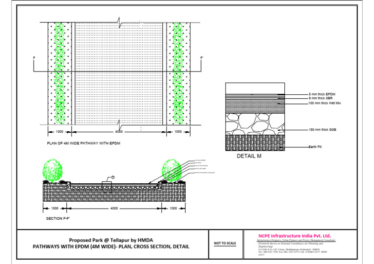 Pathways With Epdm (4m Wide) - Plan, Cross Section, Detail | PDF