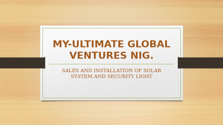 My-Ultimate Global Ventures Nig2 | PDF