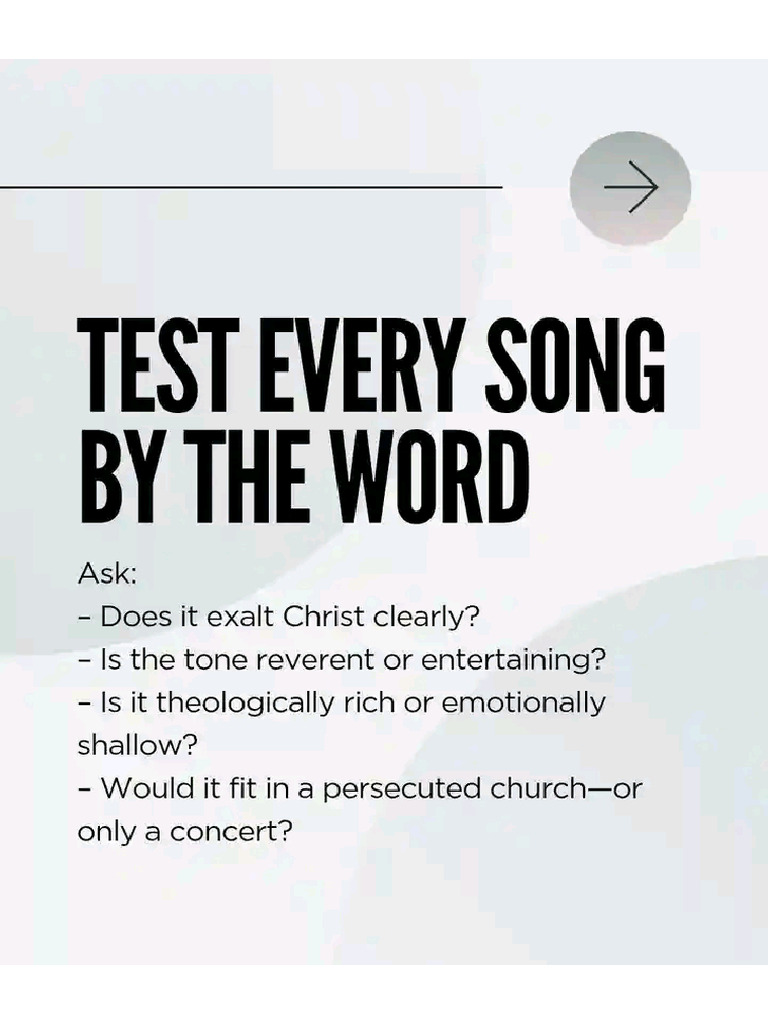 Test Every New Song by The Word of God | PDF