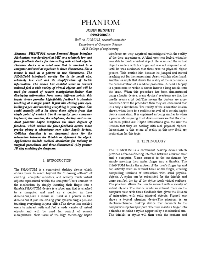 Exploring the Capabilities and Applications of PHANTOM Haptic Devices ...