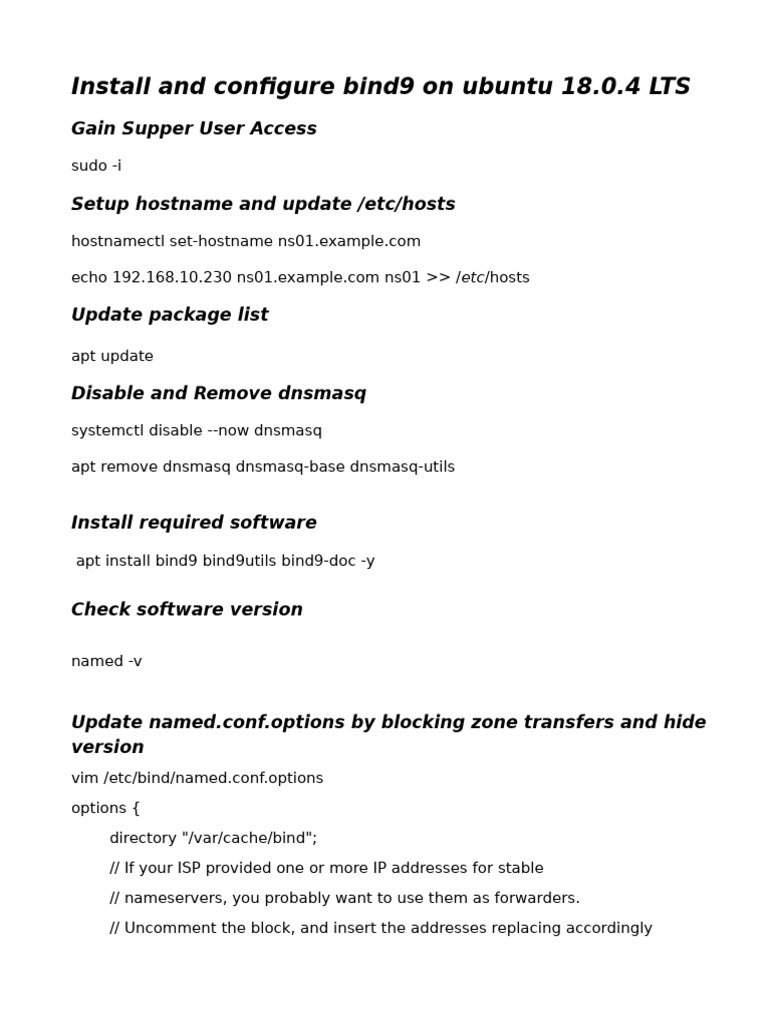 Install and Configure Bind On Ubuntu18.04 | PDF | Communications Protocols | Internet Architecture
