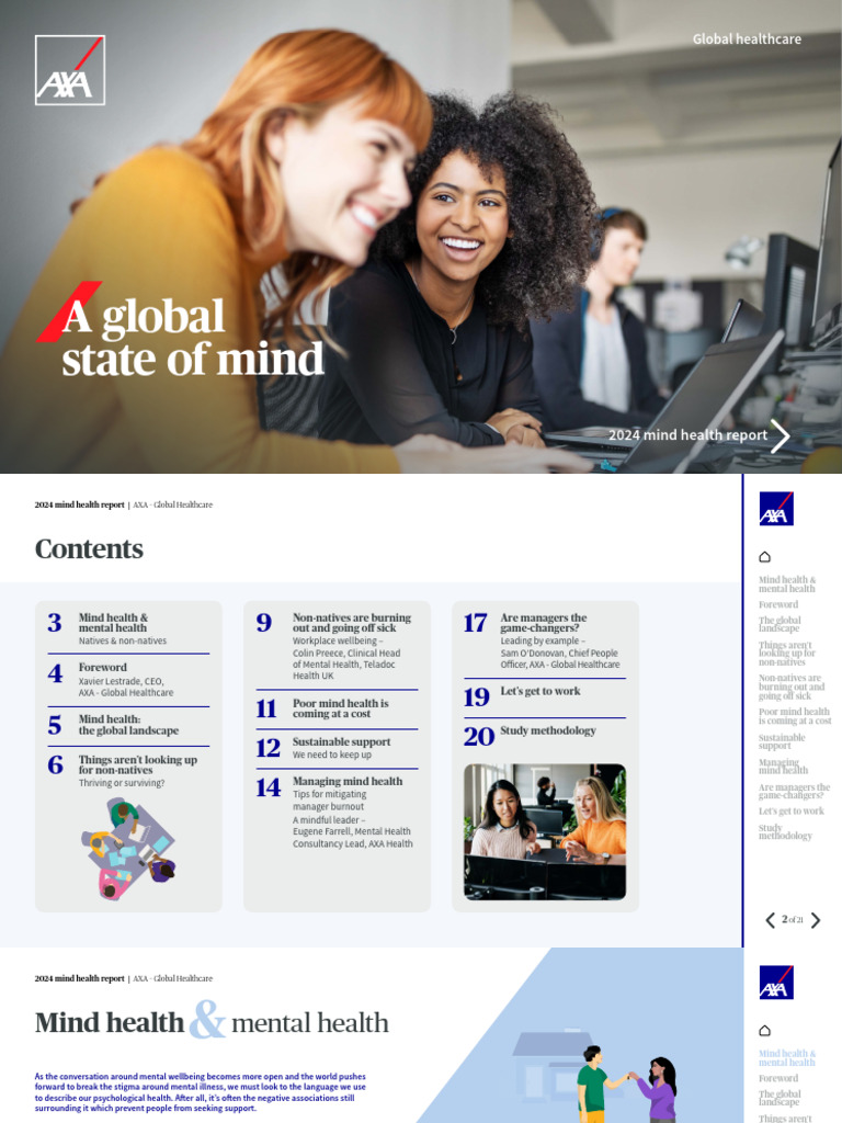 Global Mind Health Report 2024 | PDF | Cost Of Living | Occupational ...