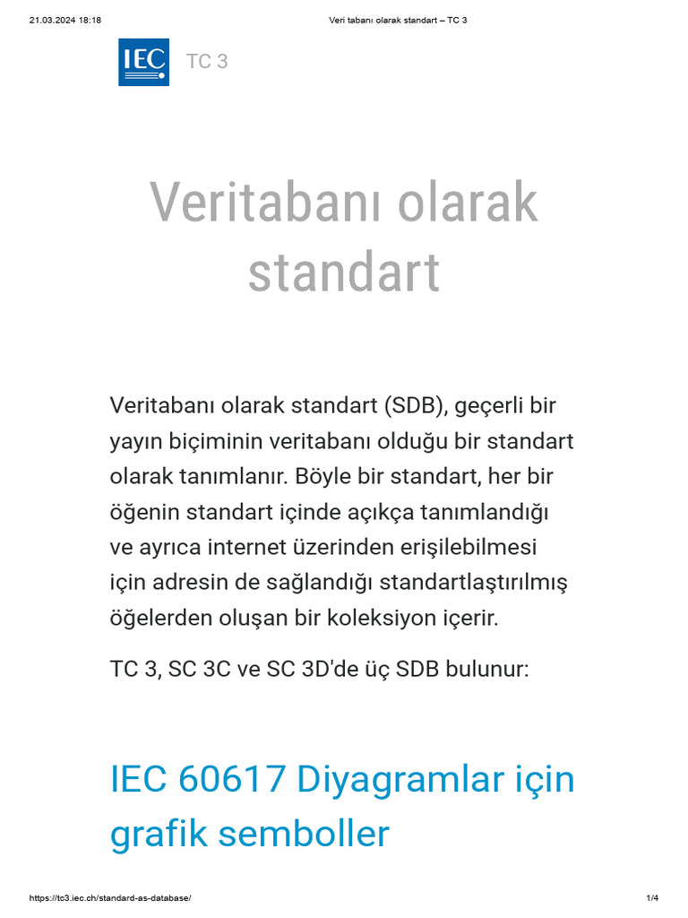 Veri Tabanı Olarak Standart - TC 3 | PDF
