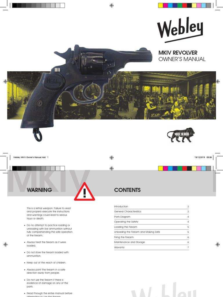 Webley MKIV Owner S Manual | PDF | Trigger (Firearms) | Revolver