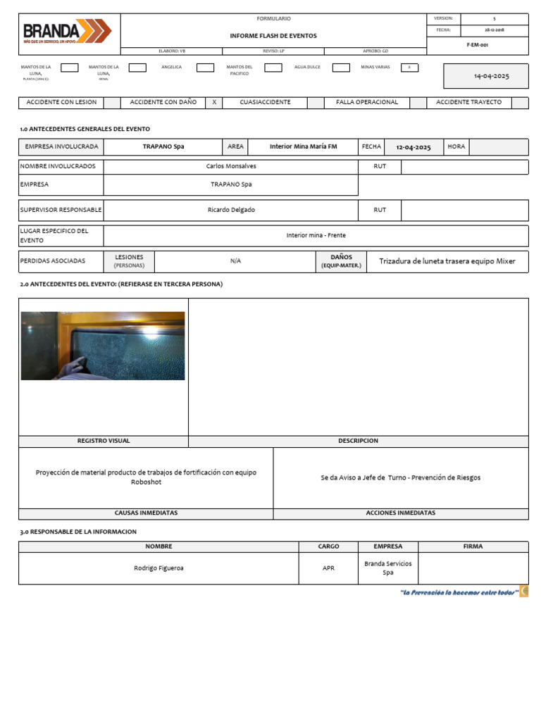 Informe Flash Carlos Monsalve 12-4-25 Rev. 01 | PDF