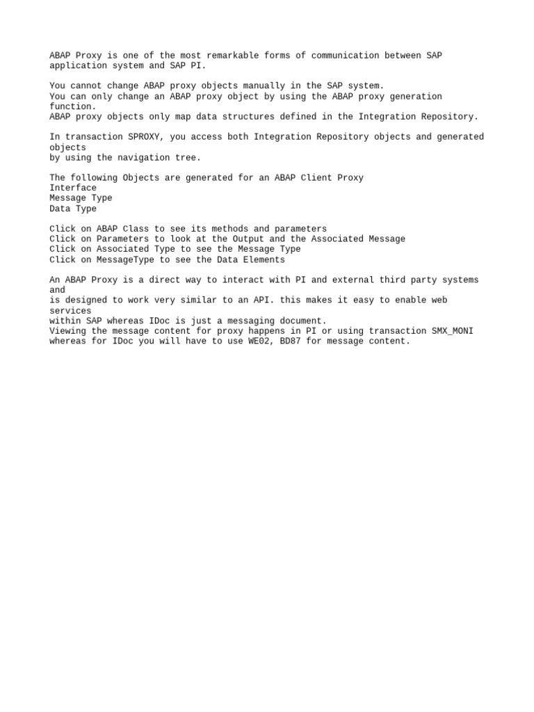 Understanding ABAP Proxy in SAP PI | PDF