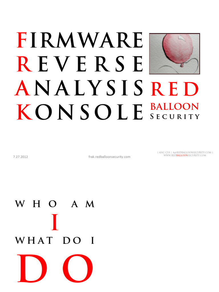 DEFCON-20-Cui-FRAK Firmware Reverse Analysis | PDF | Computing | System Software