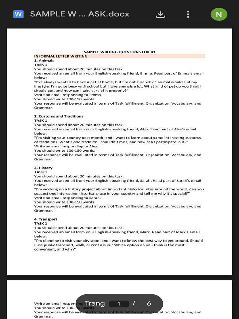 Sample Writing Task - Docx - Google Drive | PDF | Human Communication ...