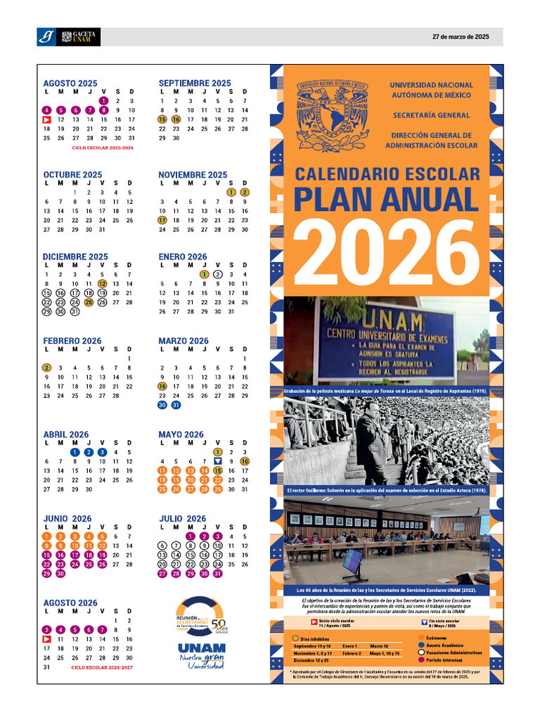 Calendario Escolar Plan Anual y Semestral 2026 | PDF
