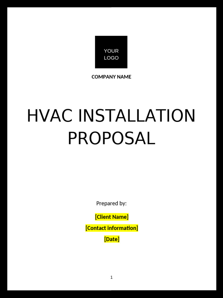 Construction Home Services Hvac Installation Proposal | PDF | Building ...