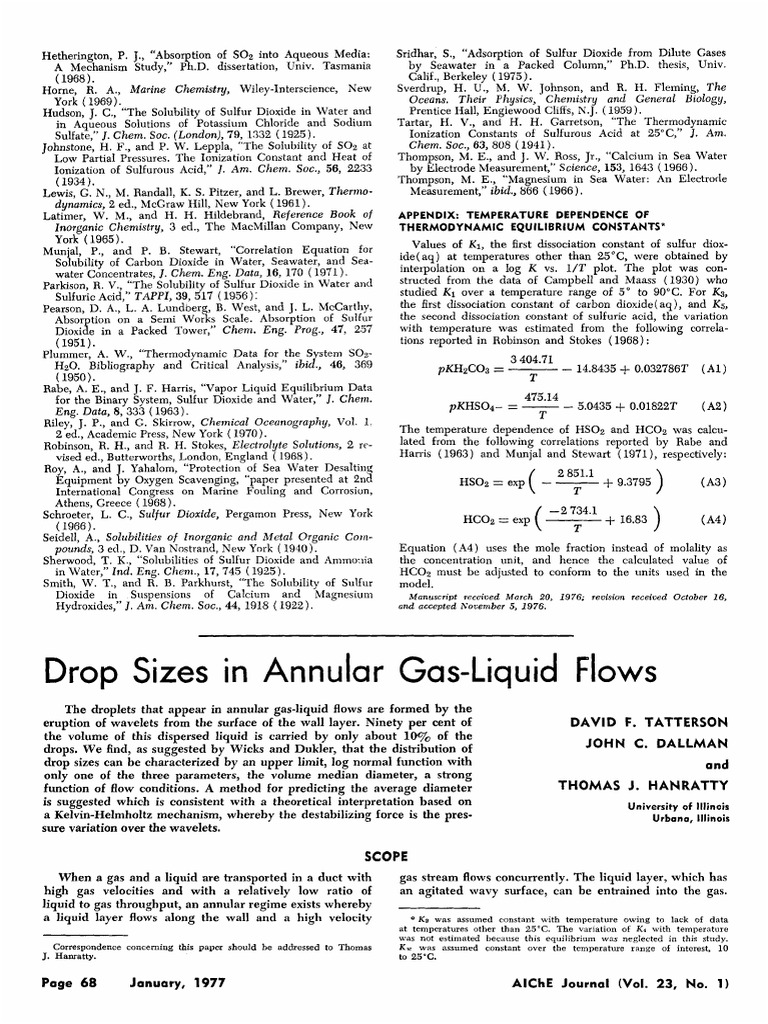 Drop Sizes in Annular Gas-Liquid Flows | PDF | Drop (Liquid) | Gases