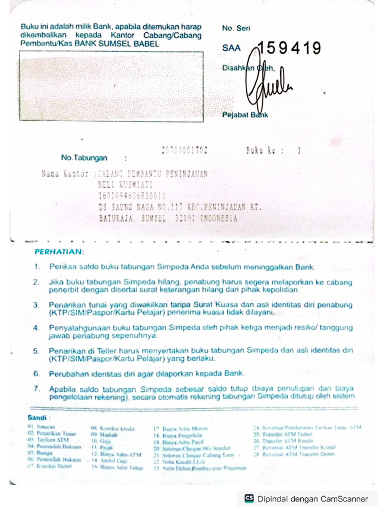 Buku Tabungan Neli | PDF