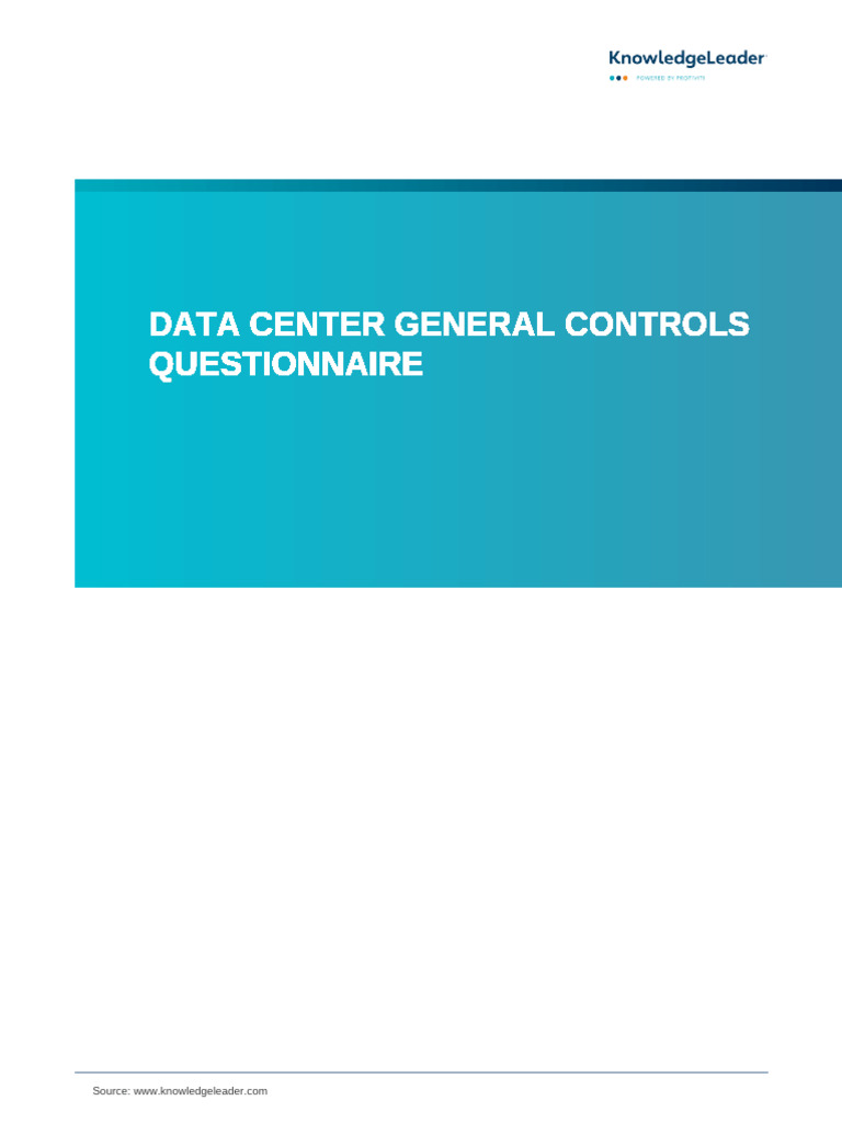 Data Center General Controls Questionnaire | PDF | Computer Security ...