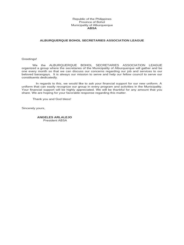 ABSA Solicitation Letter | PDF