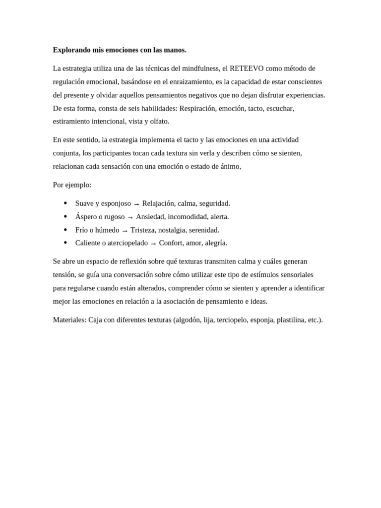 Autorregulacion Emocional Actividad | PDF