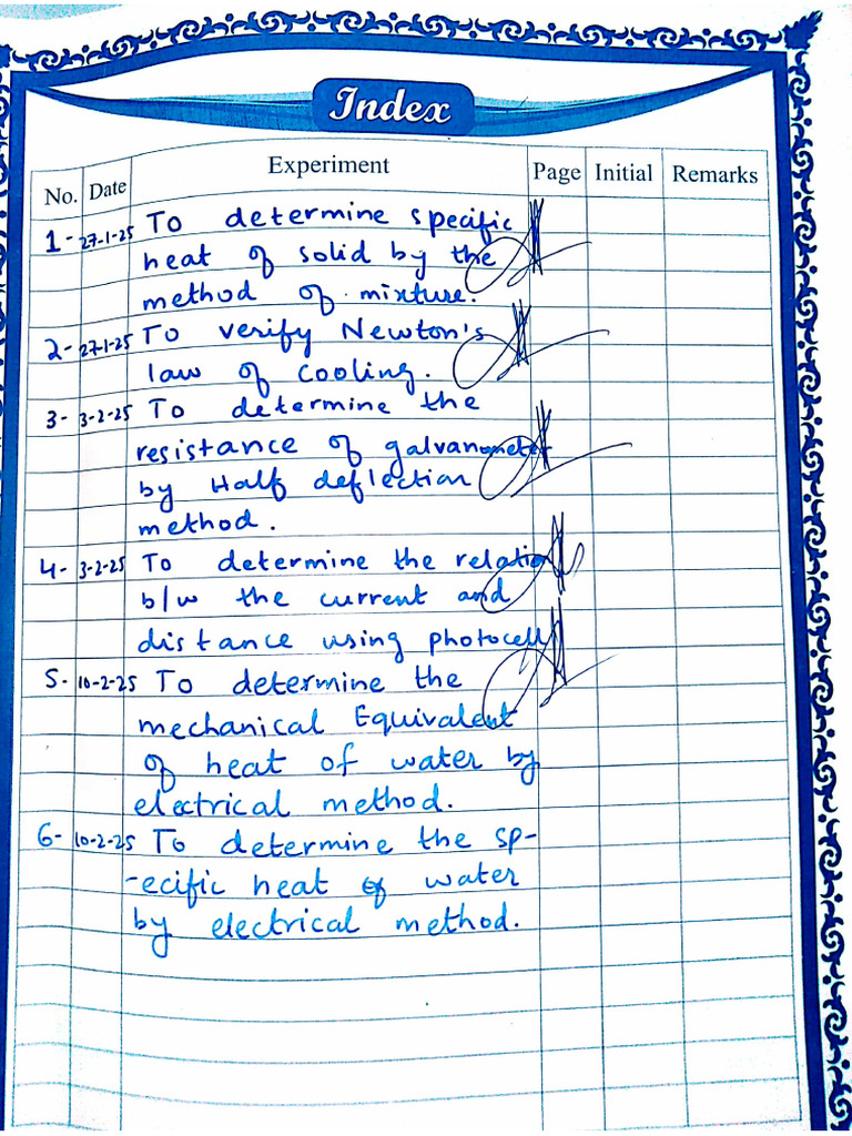 Physics Practicals 1-6 | PDF