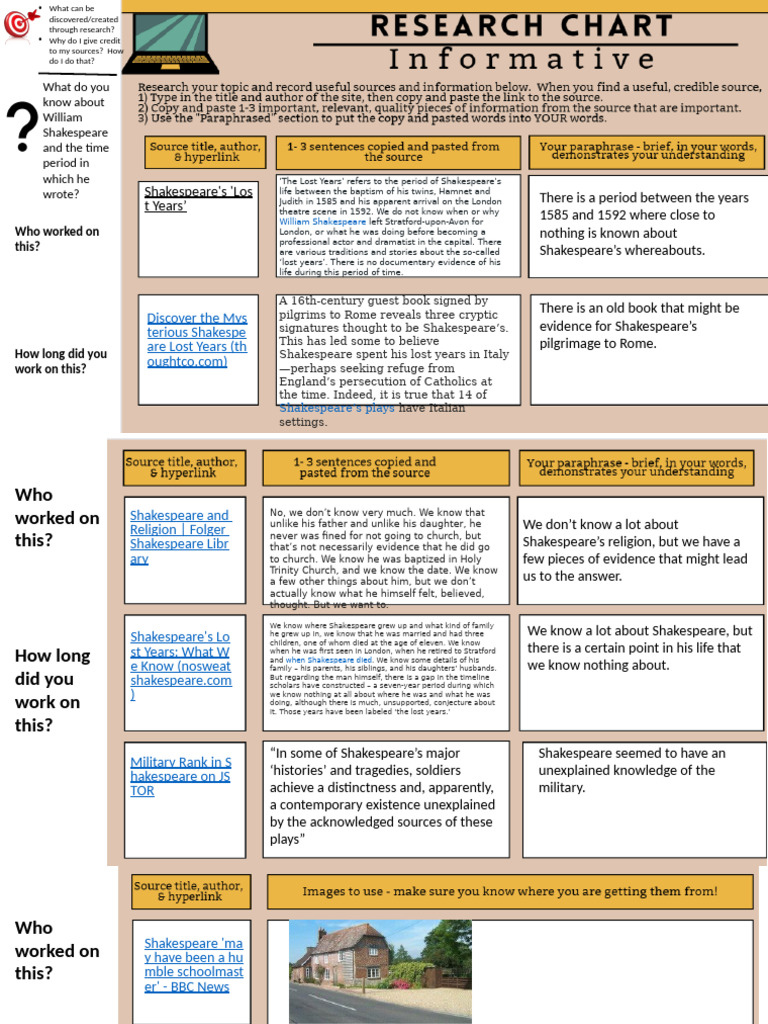 Romeo and Juliet Research Organizer | PDF | William Shakespeare