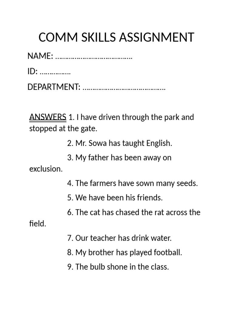 Comm Skills Assignment | PDF