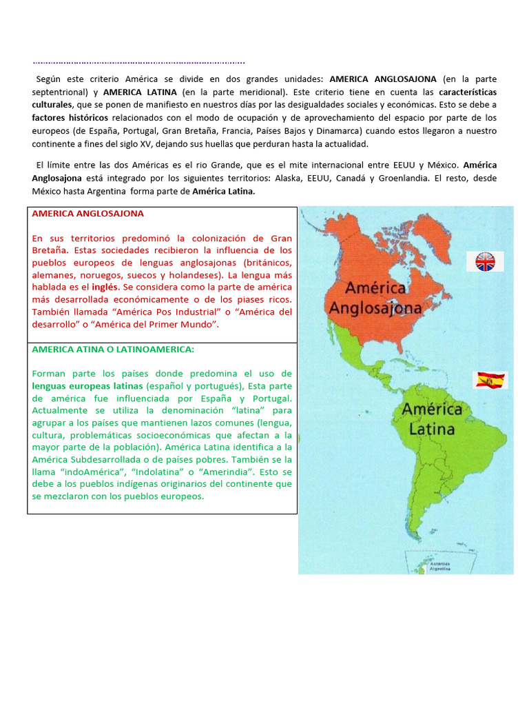 5 Division America Criterio Cultural y Politico-Adminstrativo | PDF ...