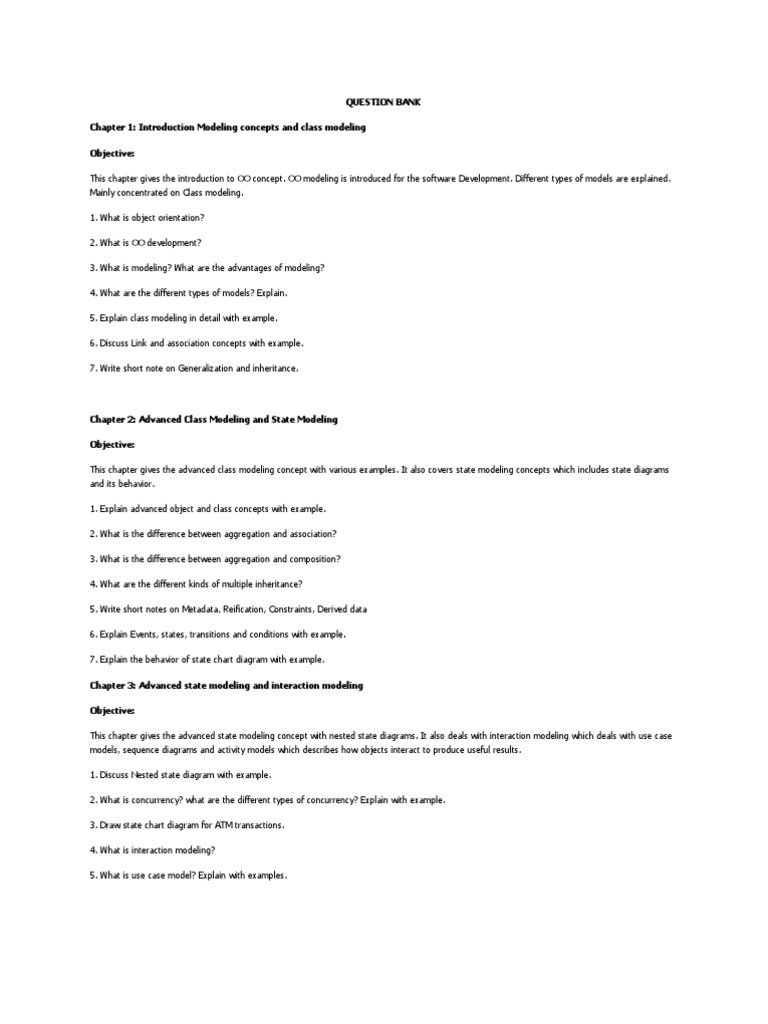 Question Bank Oomd | PDF | Use Case | System