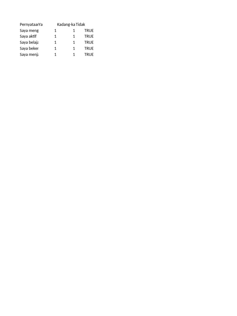 Worksheet Refleksi Semester | PDF