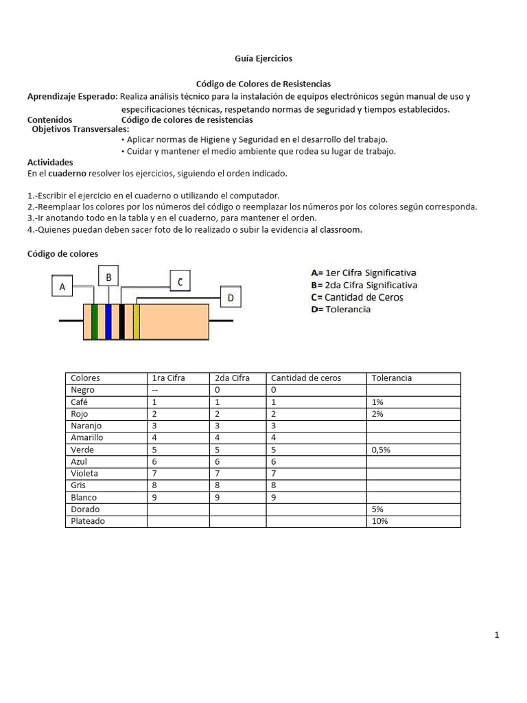 Resistencias Electricas | PDF | Amarillo | Azul