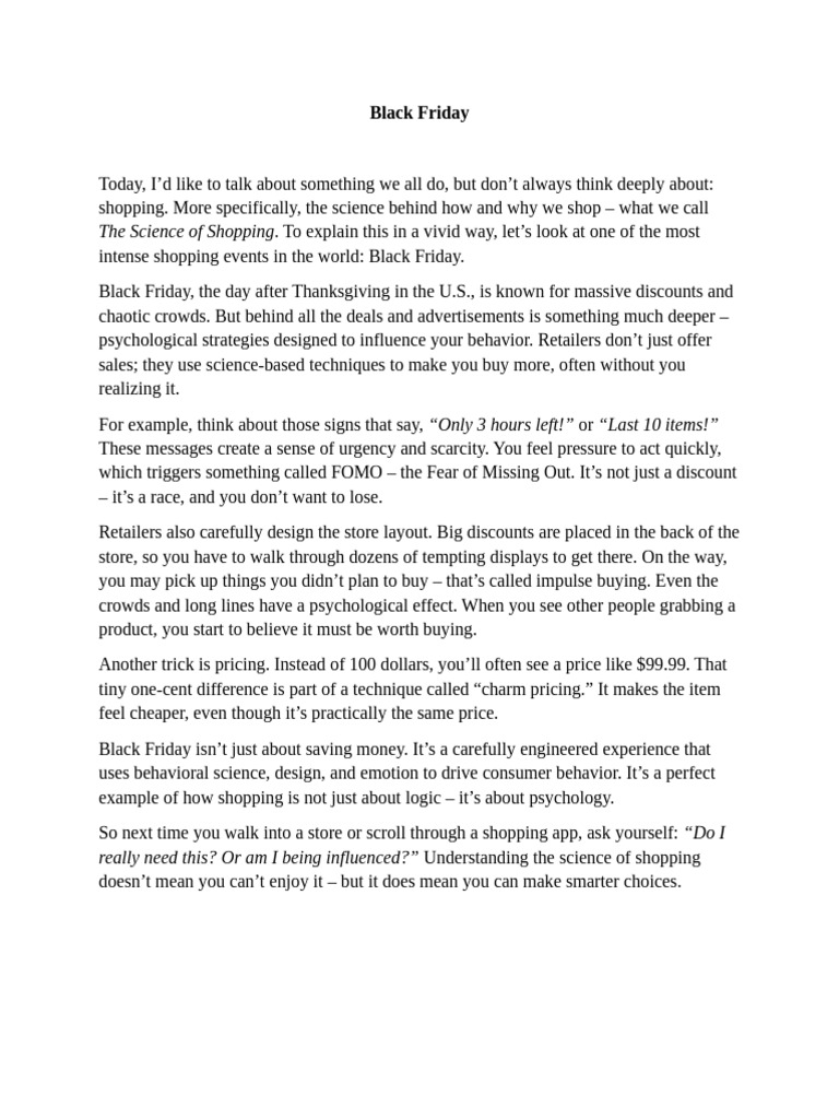 The Psychology Behind Black Friday Shopping | PDF