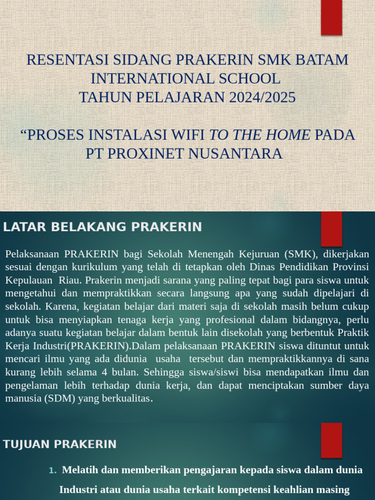 Instalasi Wifi Proxinet di Batam | PDF