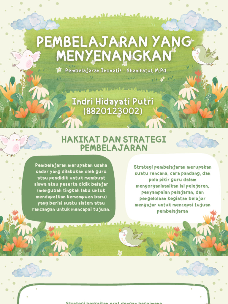 Pembelajaran Yang Menyenangkan - Indri Hdytp | PDF