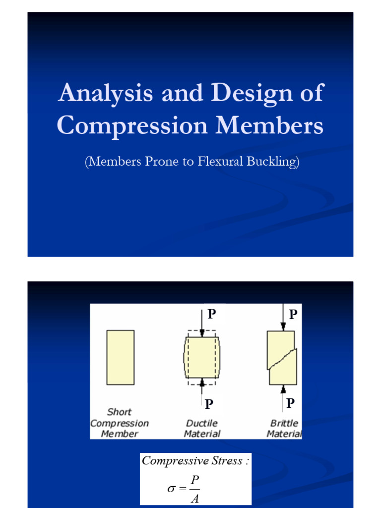 CESTEEL Lecture Notes - 6 Compression Members (Flexural Buckling) | PDF ...