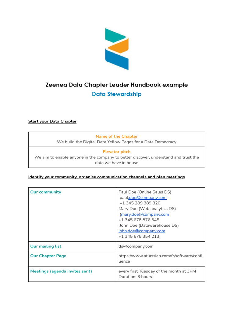 Zeenea Data Stewardship Chapter Lead Handbook | PDF | Computing ...