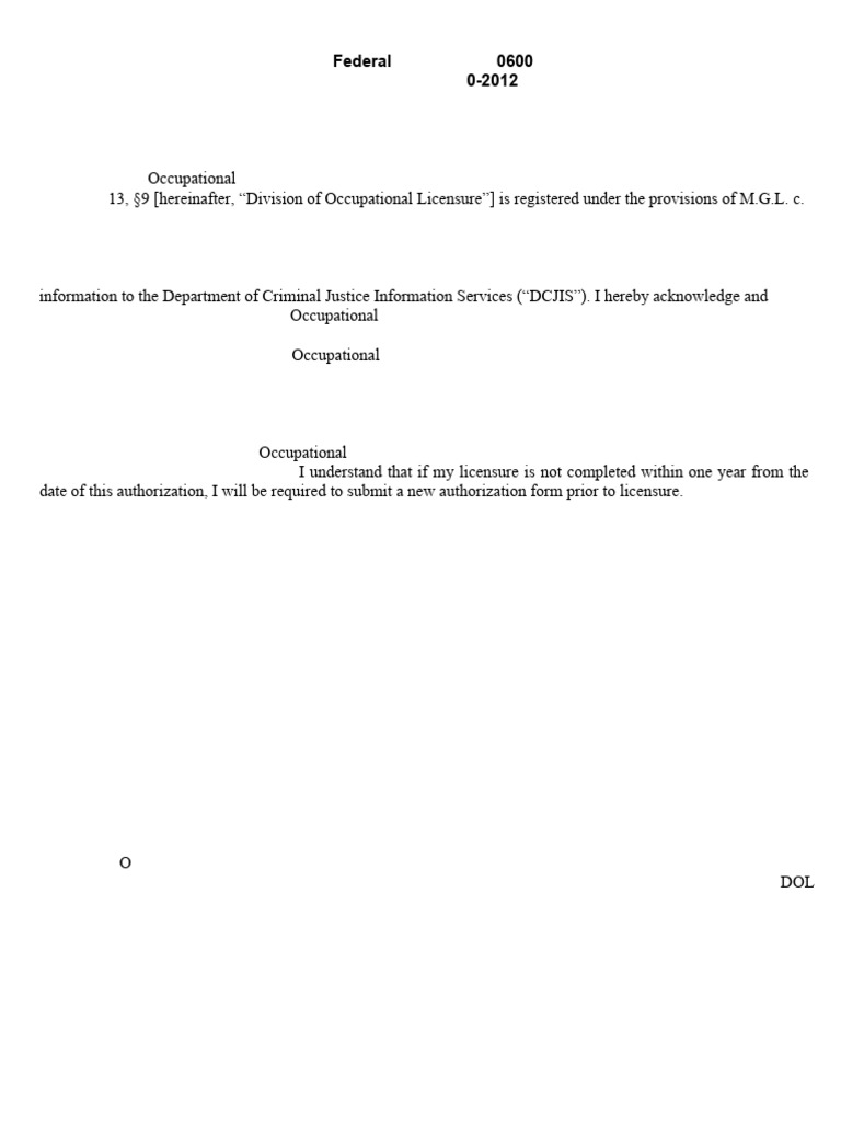 DOL CORI Authorization Form | PDF | Identity Document | Government And ...