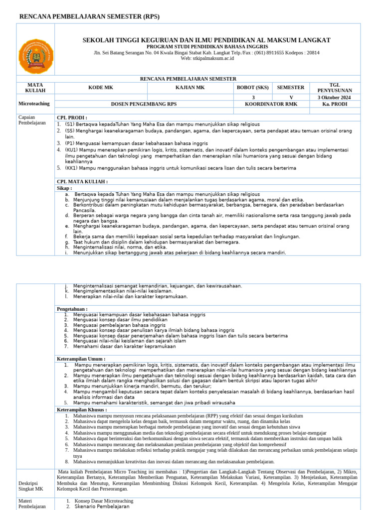 RPS Microteaching | PDF