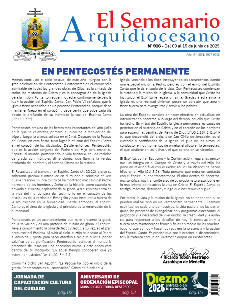 Semanario 916 | PDF | Pentecostés | espíritu Santo