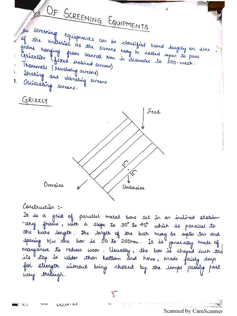 Engg CE Lectur Notes of Screening Equipments | PDF