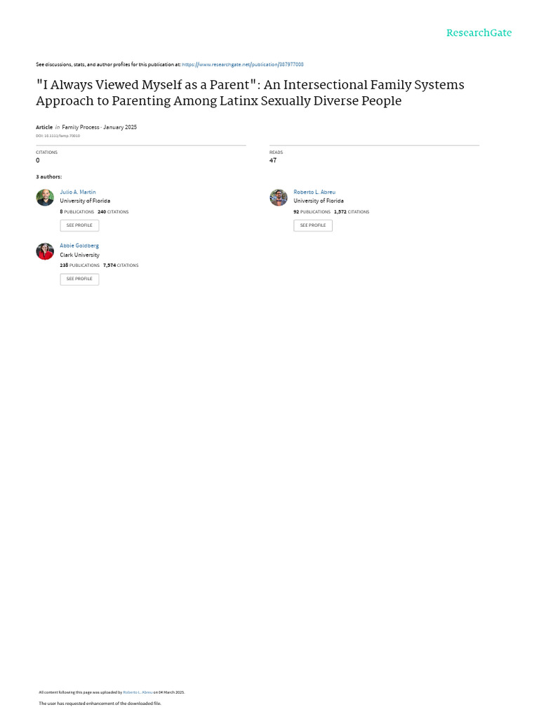 Martinetal. FamilyProcess | PDF | Intersectionality | Gender