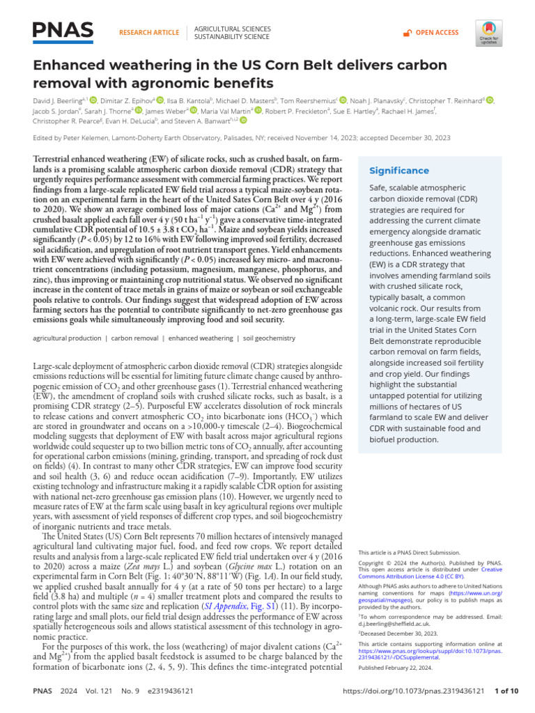 Enhanced Weathering 1 | PDF | Soil | Physical Geography