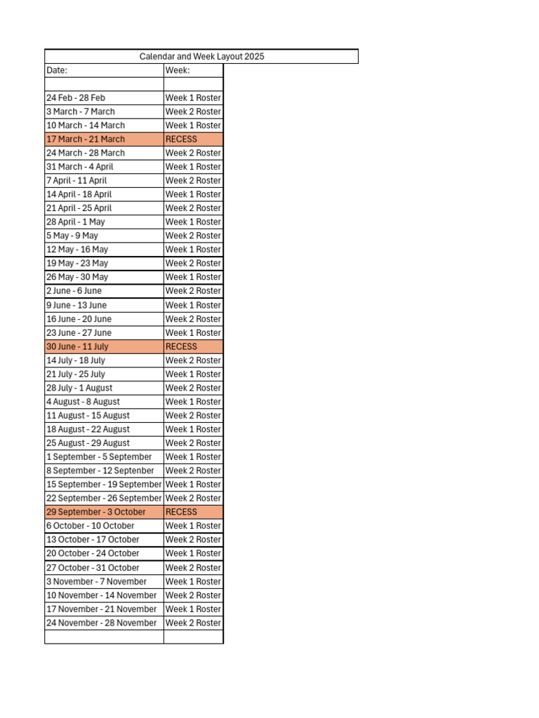 2025 Week Layout | PDF