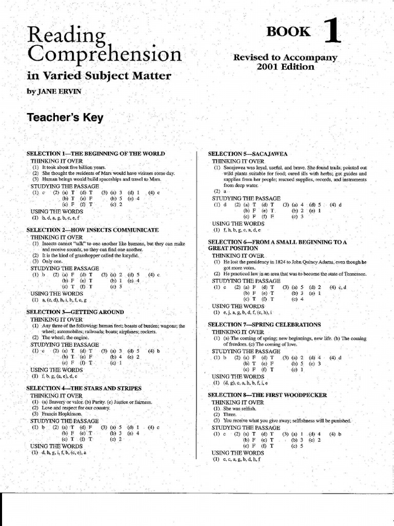 EPS Reading Comprehension 1 | PDF