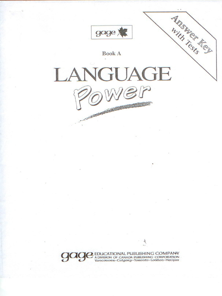 Language Power A Answer | PDF