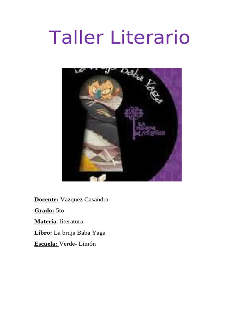 Taller de Literatura 5to | PDF