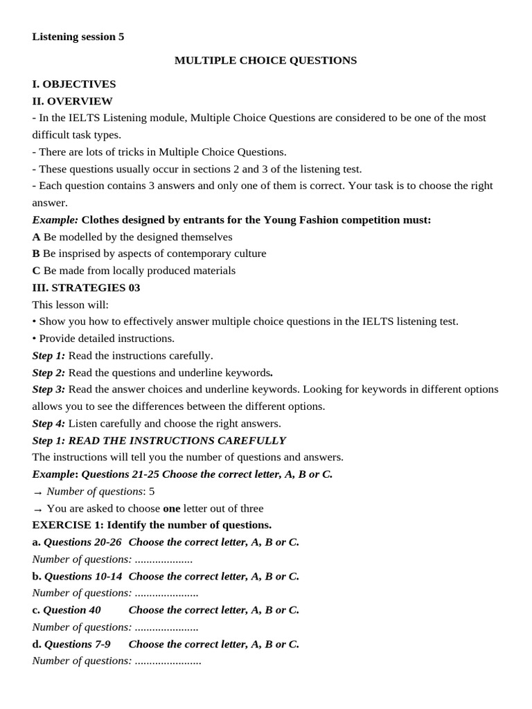 IELTS Listening: Mastering MCQs Strategies | PDF | Antarctica ...