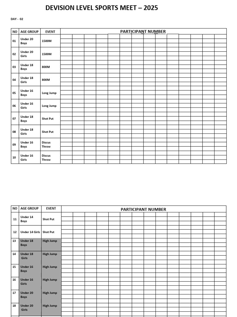 Event Athletic Day 02-1-20230519100805 | PDF | Games Of Physical Skill | Sports