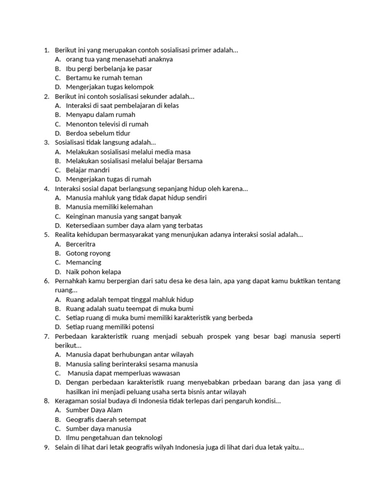 Berikut Ini Yang Merupakan Contoh Sosialisasi Primer Adalah | PDF