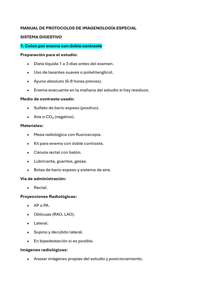 Protocolo de Imagenología Digestiva y Urinaria | PDF | Especialidades ...
