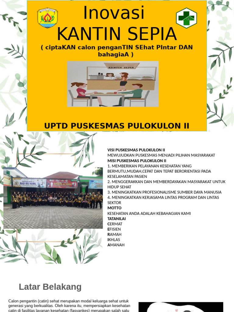 Inovasi Kantin Sepia untuk Catin Sehat | PDF