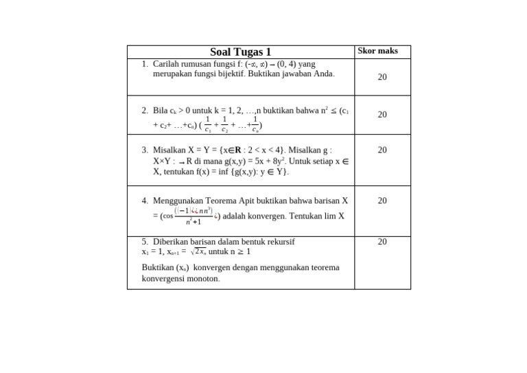 Soal Tugas 1 (1) | PDF
