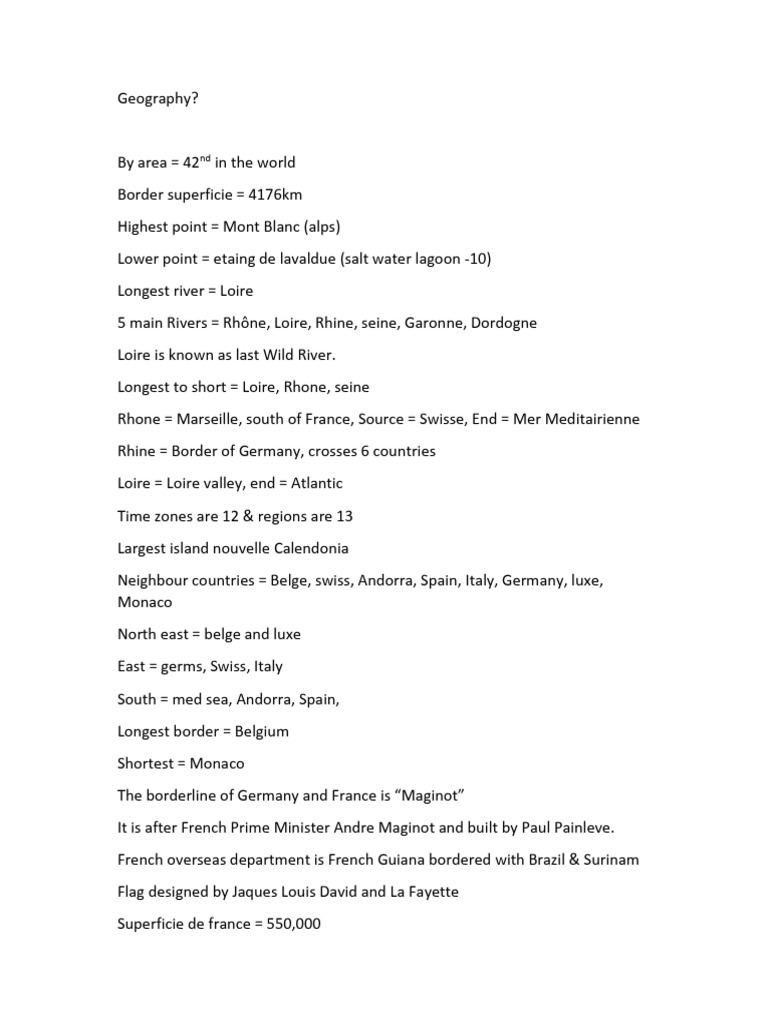 Overview of France's Geography and Features | PDF
