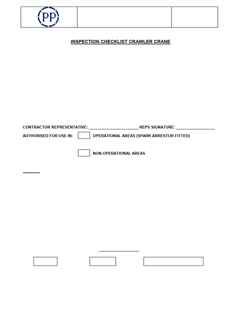 Crawler Crane Inspection Checklist | PDF